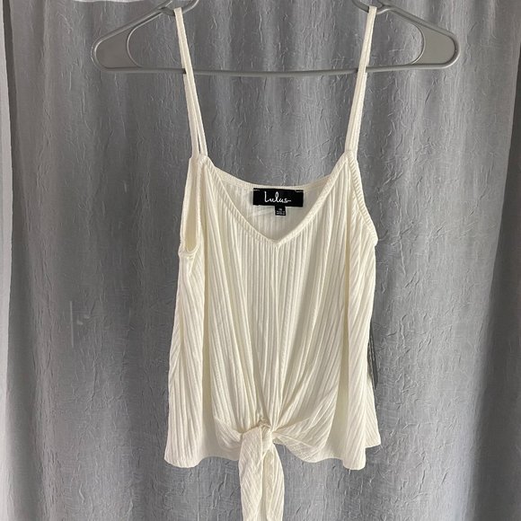 Lulus | Tops | Lulus Womens M White Tie Front Crop Top | Poshmark